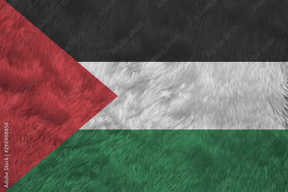 Towel fabric pattern flag of Palestine, a horizontal tricolor of black ...