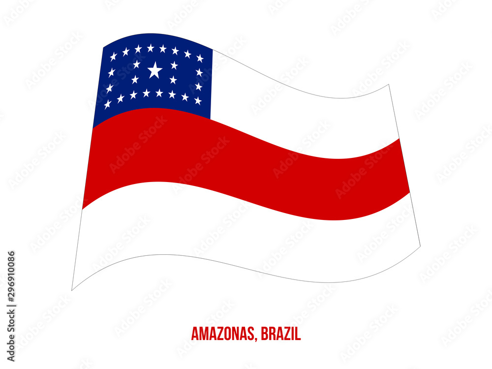 Amazonas Flag Waving Vector Illustration on White Background. States ...