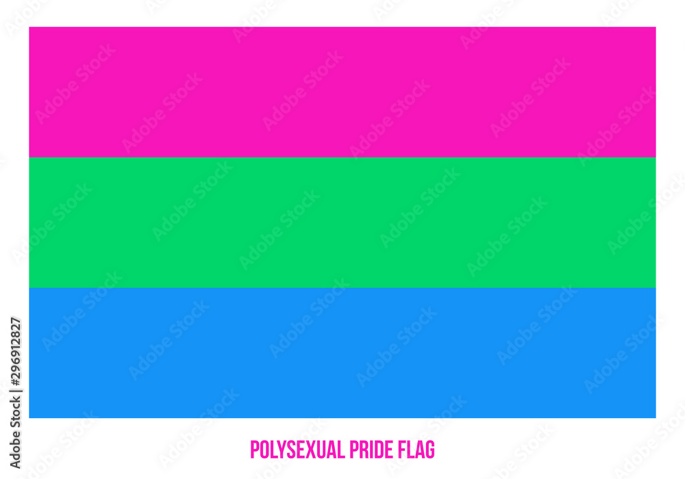 Polysexual Pride Flag Vector Illustration Designed with Correct Color ...
