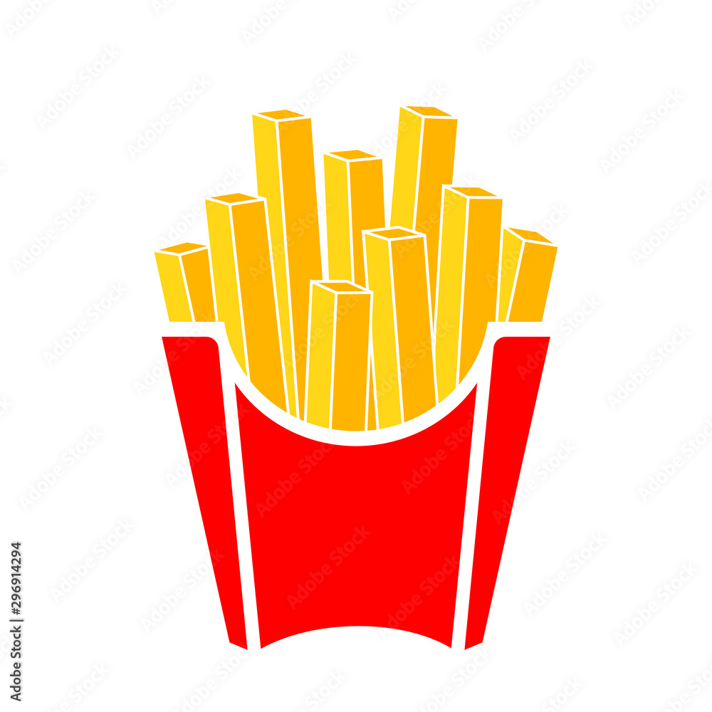 French fries box vector cartoon Stock Vector | Adobe Stock