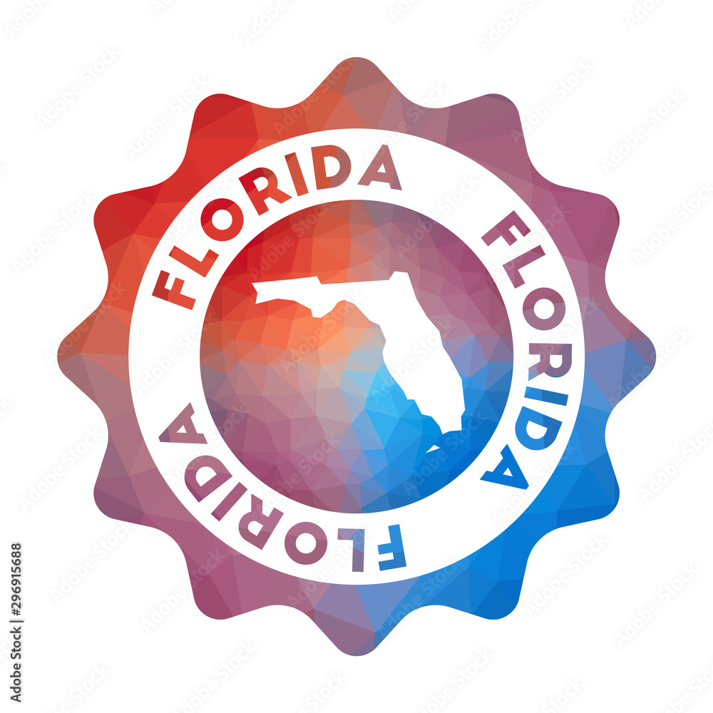 Florida low poly logo. Colorful gradient travel logo of the us state in ...