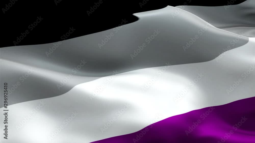 Asexual Flag Rainbow waving. 3d Asexuality Pride Symbol flag waving Isolated. Sign of Rainbow ...