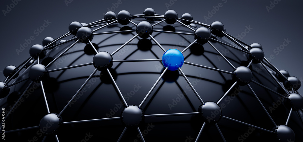 Sphere network structure - abstract design connection design - 3D ...