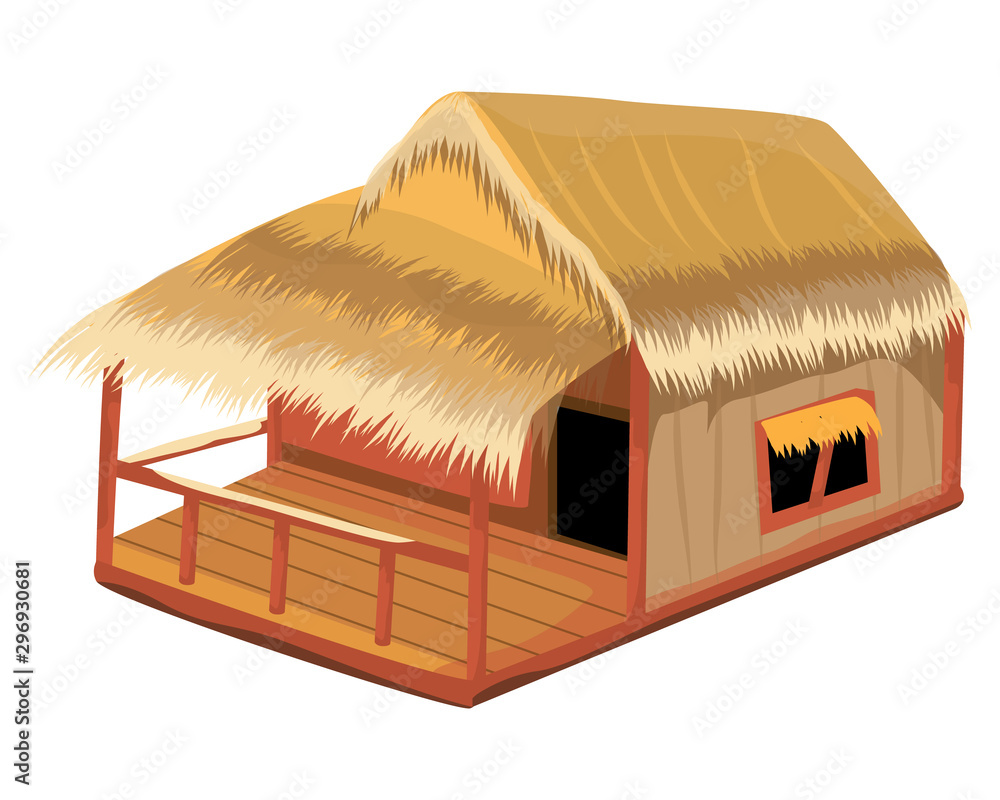 straw hut on white background vector design Stock Vector | Adobe Stock