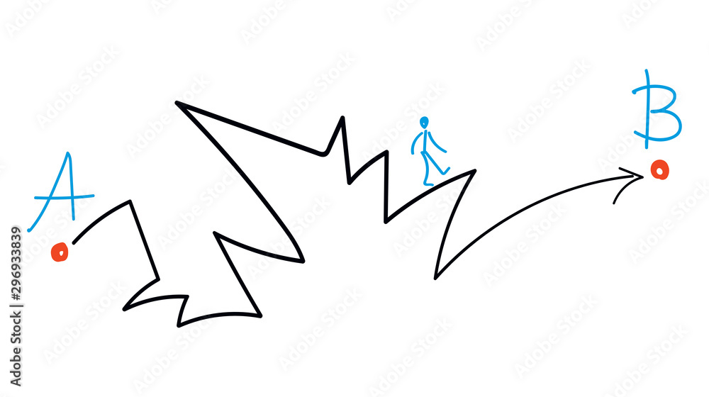 Line from point A to point B. Vector drawing Stock Vector | Adobe Stock