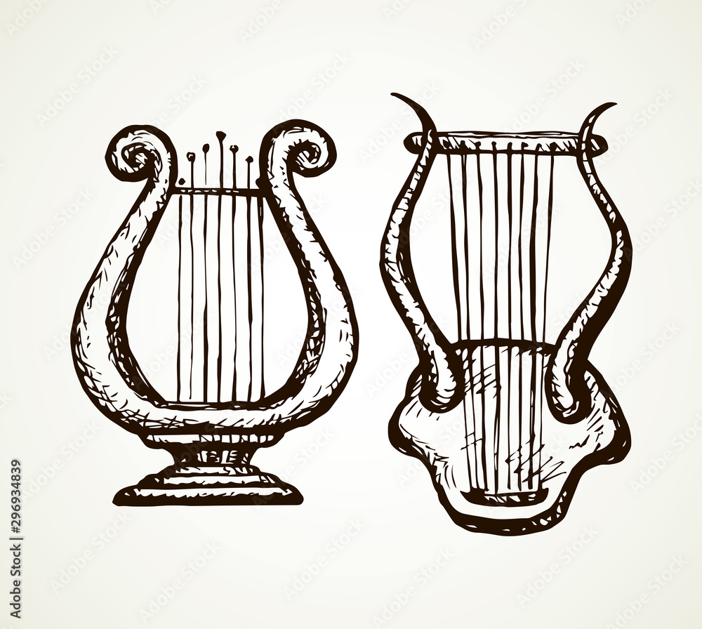 Harp. Vector drawing Stock Vector | Adobe Stock