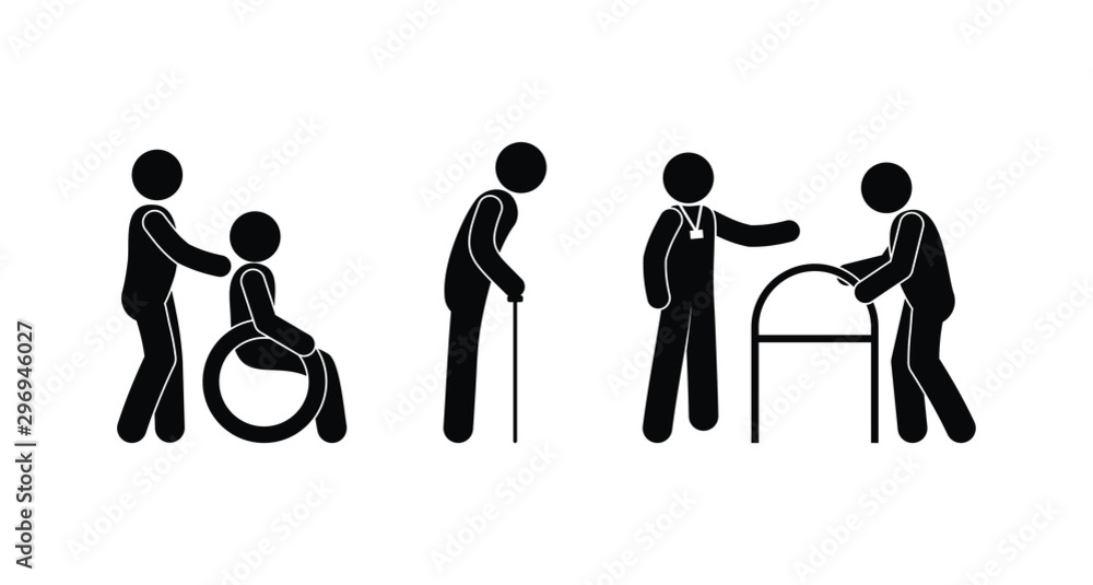 People with disabilities and friends helping them set, people need ...