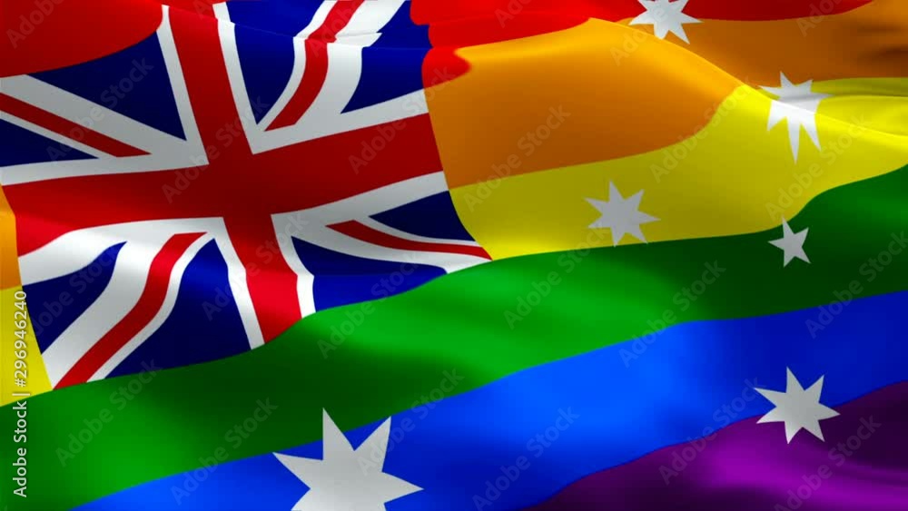 Rainbow Gay Australia lesbian Sydney lgbtq flag video waving in wind ...