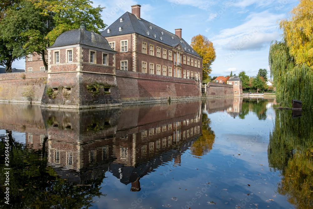 Barockschloss Ahaus-Gartenfront Stock Photo | Adobe Stock