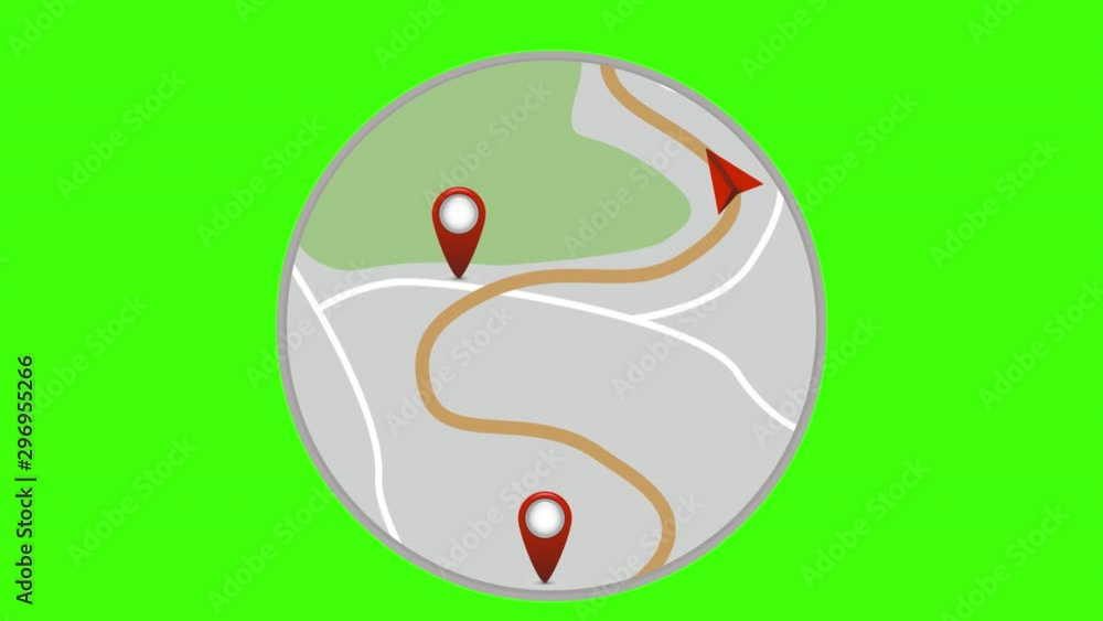 GPS tracking. Navigator movement. Navigation map. Move the red marker ...