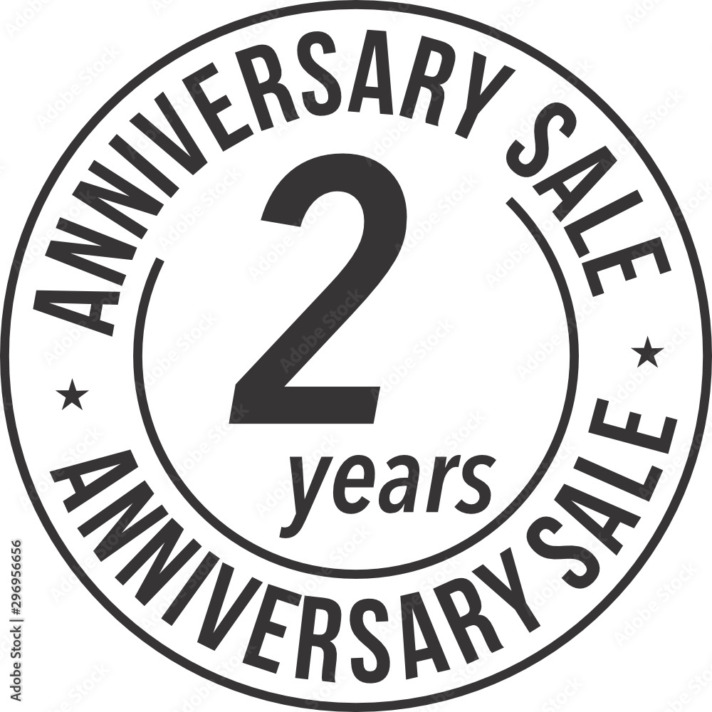 2 Years Anniversary Sale Badge Stamp SVG Stock Vector | Adobe Stock
