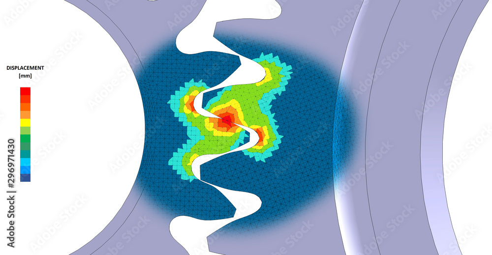 Ilustração do Stock: 3D Illustration. Von Mises stress plot and CAD ...