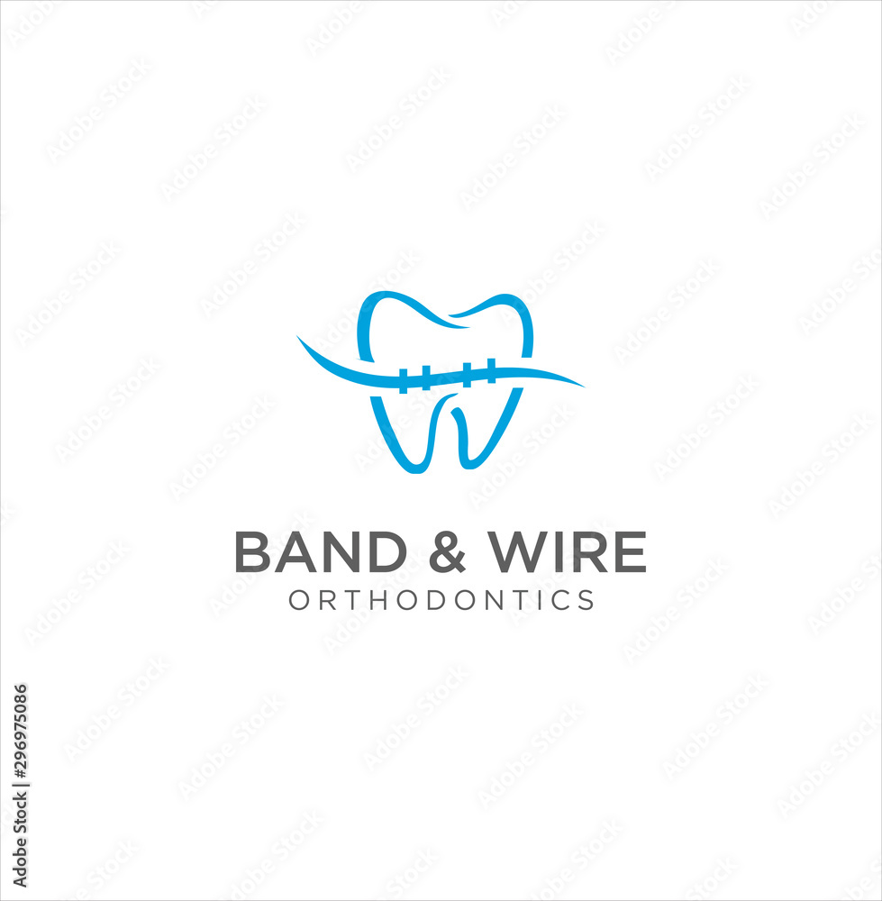 Braces Tooth Dental Care Logo . Tooth Dental Wire Orthodontic Logo ...