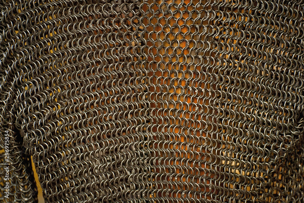 Knights armor closeup. Texture of medieval chain mail. The authentic ...