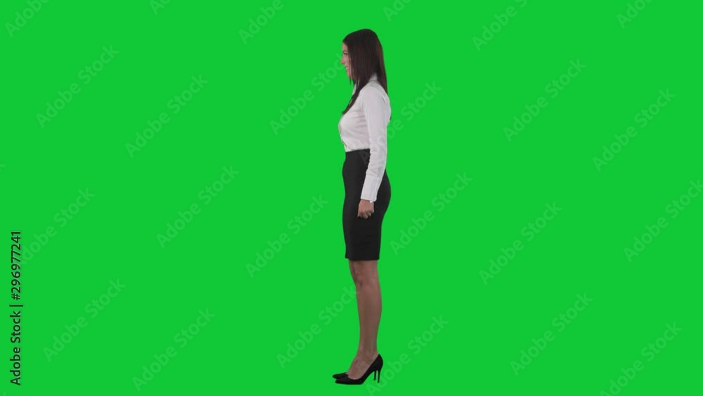 Young angry business woman yelling and shouting explaining. Side view ...