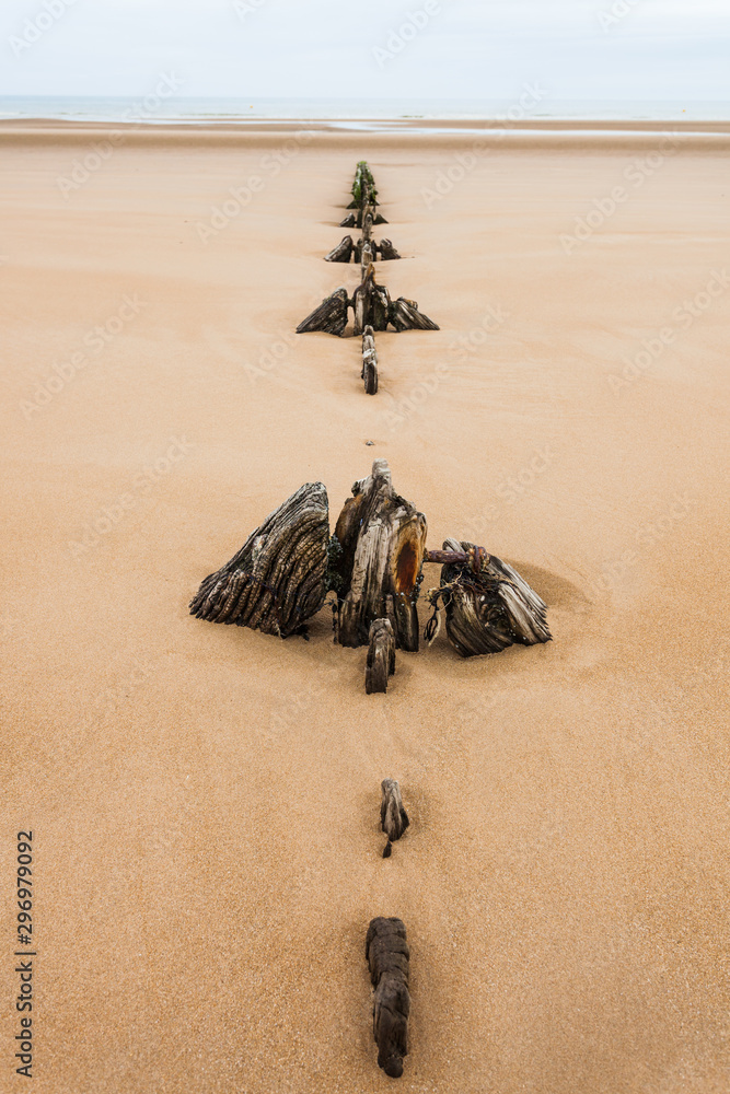 Omaha beach in normandy, france. Perfect clean sand with rotten ...