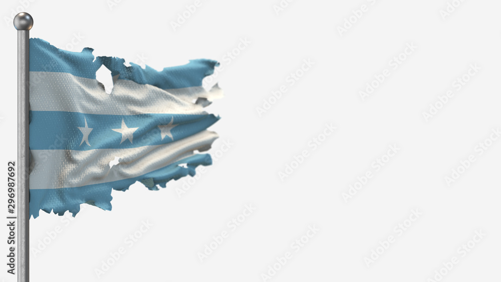 Guayas 3D tattered waving flag illustration on Flagpole. Isolated on ...