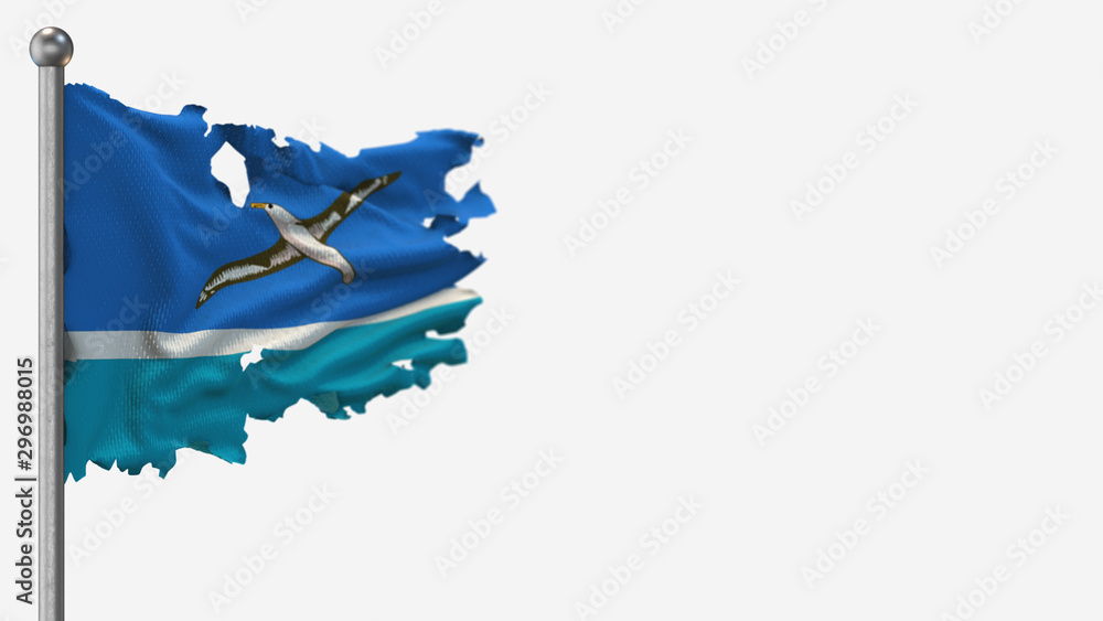Midway Islands 3D tattered waving flag illustration on Flagpole ...