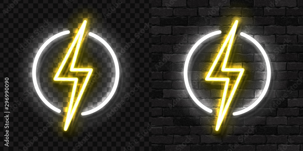 Vector realistic isolated neon sign of Electricity logo for template ...