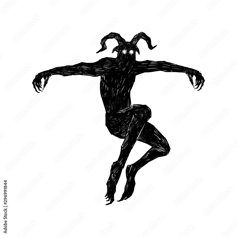 Black satan silhouette Stock Illustration | Adobe Stock