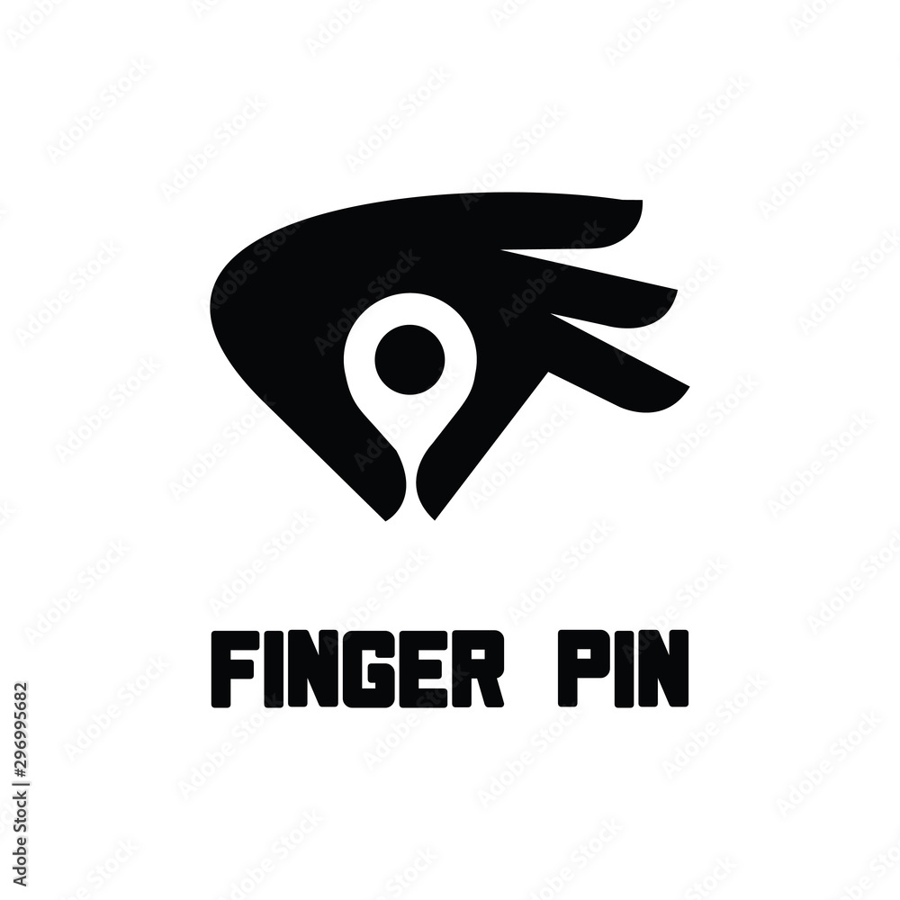 finger and pin logo design template Stock Vector | Adobe Stock