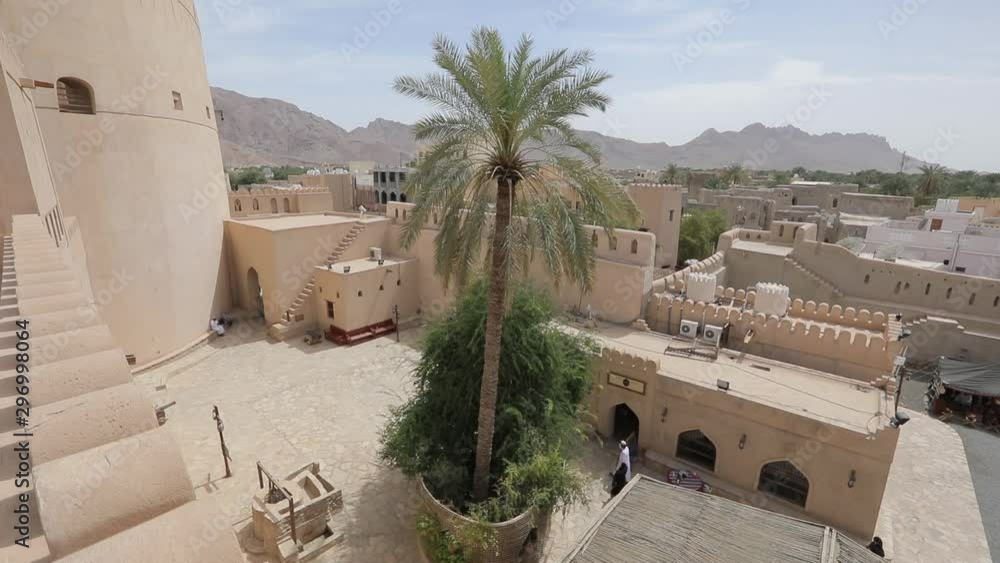 Nizwa Fort, Oman. Traditional Omani fortress, general plan and details ...