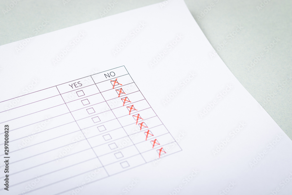 Check list with marked points Stock Photo | Adobe Stock
