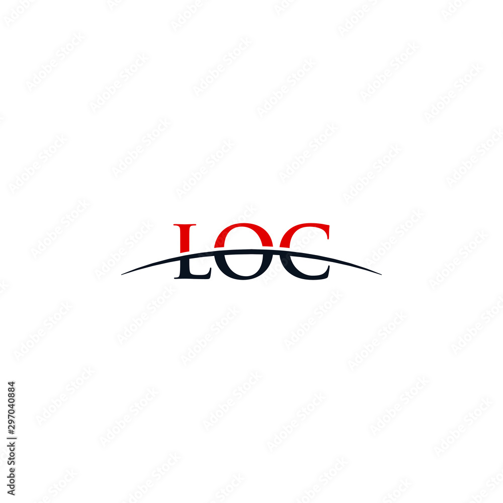 Initial letter LOC, overlapping movement swoosh horizon logo company ...