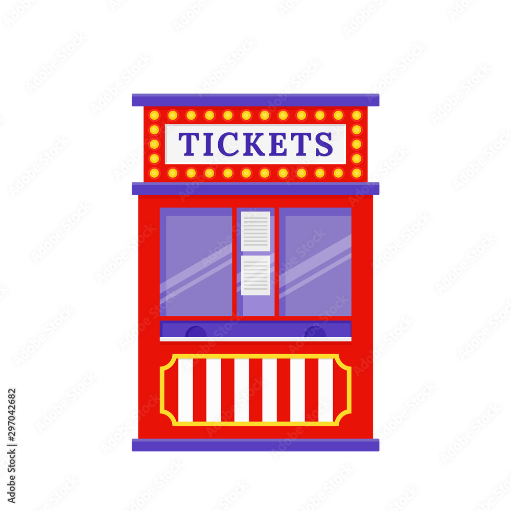 Ticket booth. Vector. Circus, carnival stand. Fun fair office with ...