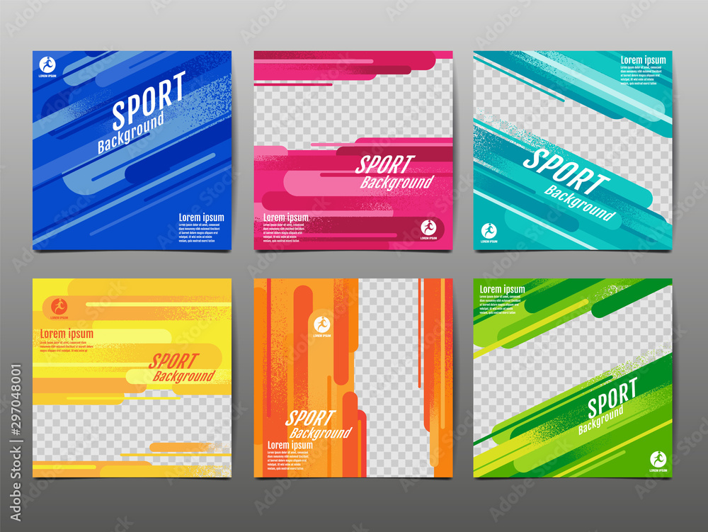 Sport Banner Social Media, Abstract Background, Vector Illustration ...