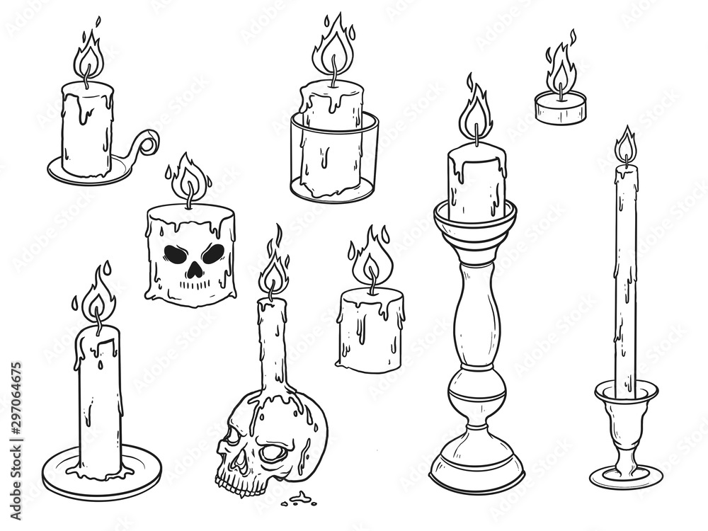 Candle Drawing Sketch