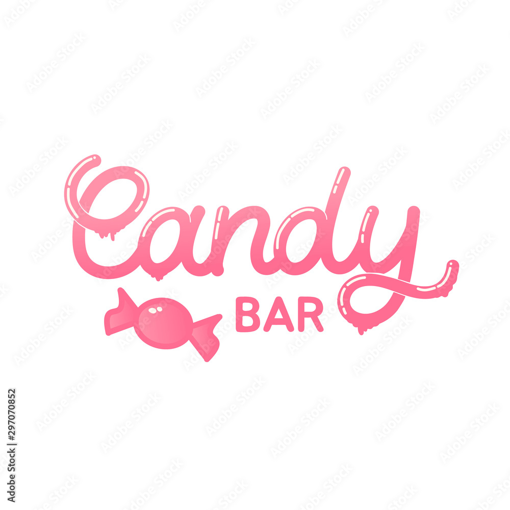 Hand drawn linear lettering logo. The inscription: Candy shop. Perfect ...