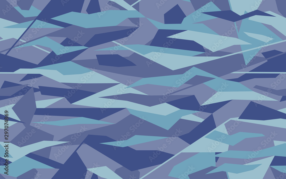 Geometric camouflage design in tender blue and purple colors. Camo ...