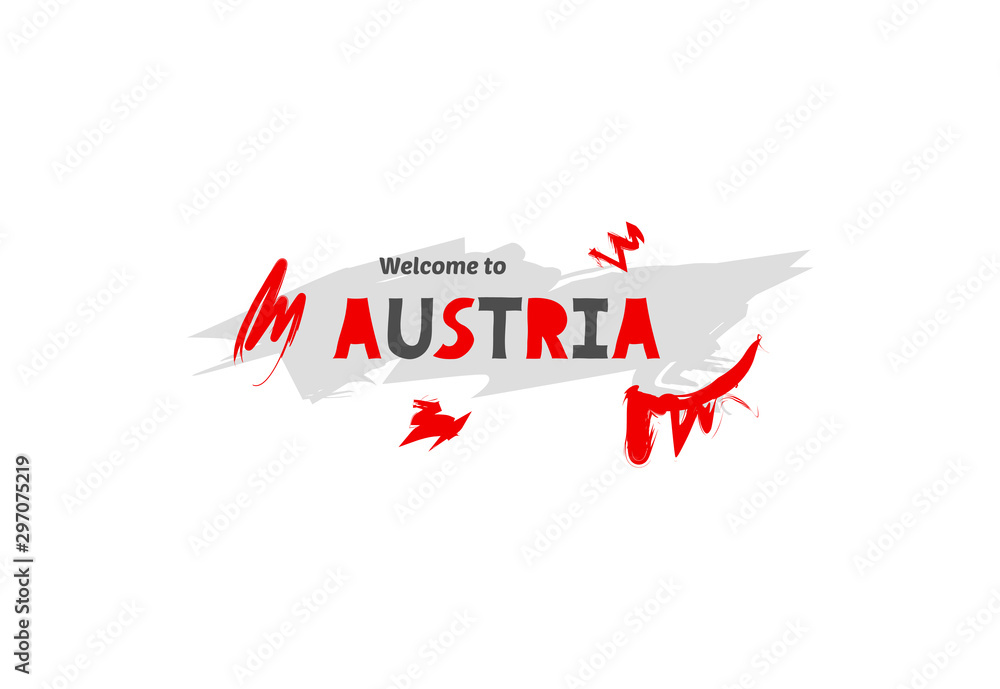 Welcome to Austria. Name country template design for greeting card ...