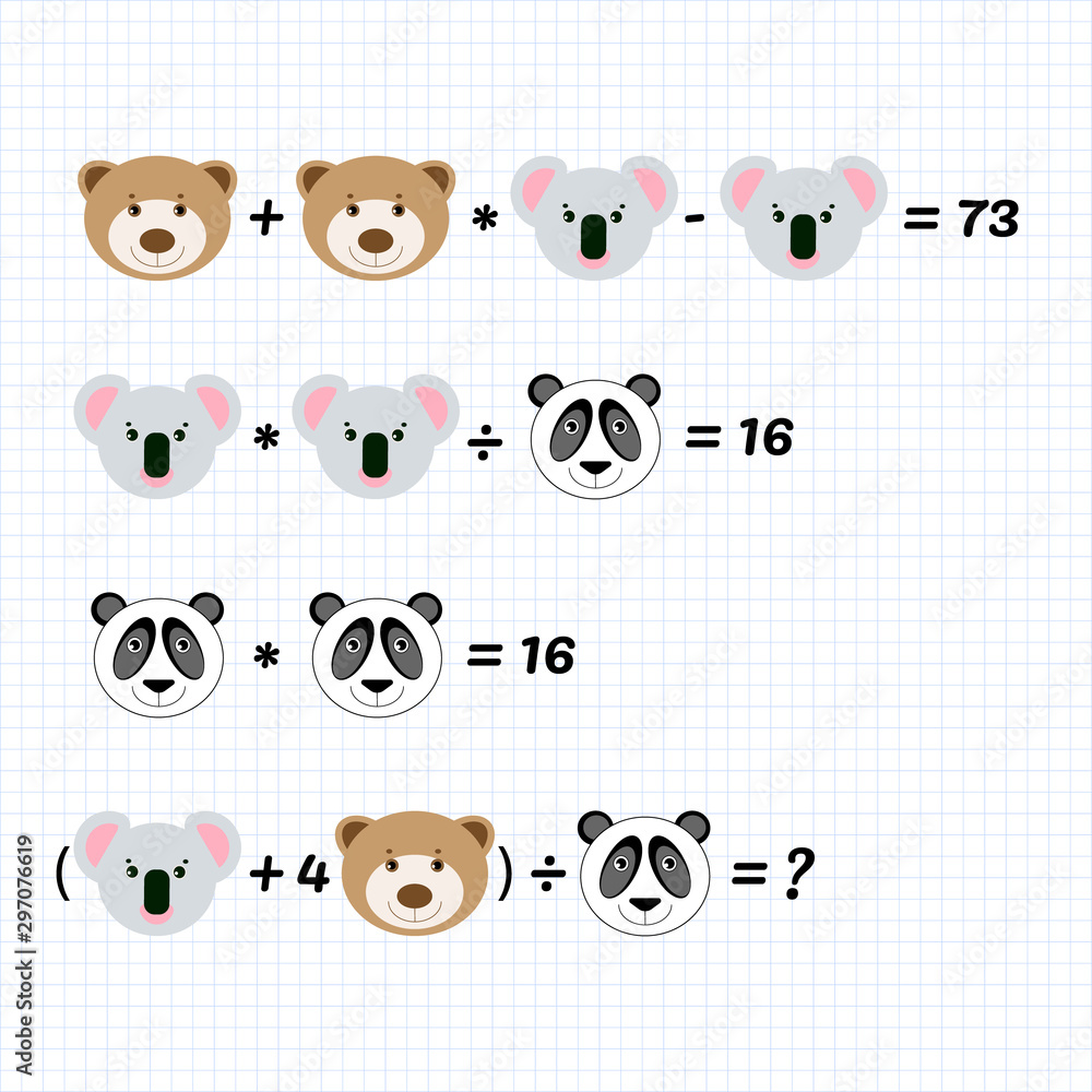 Mathematics educational games set for children. Advanced level ...