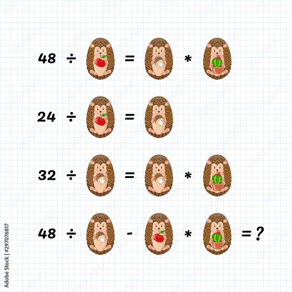 Mathematics educational game for children. Advanced level. Learning ...