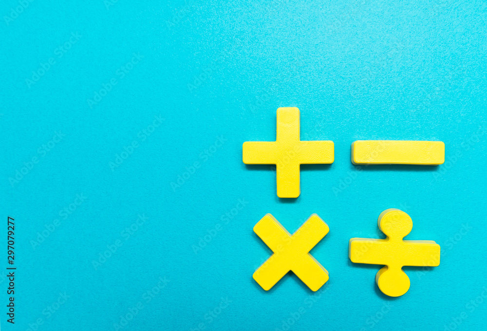 Symbols of four fundamental operation of arithmetic, addition ...