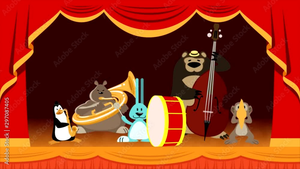 Cartoon Orchestra Cartoon characters playing musical instruments ...
