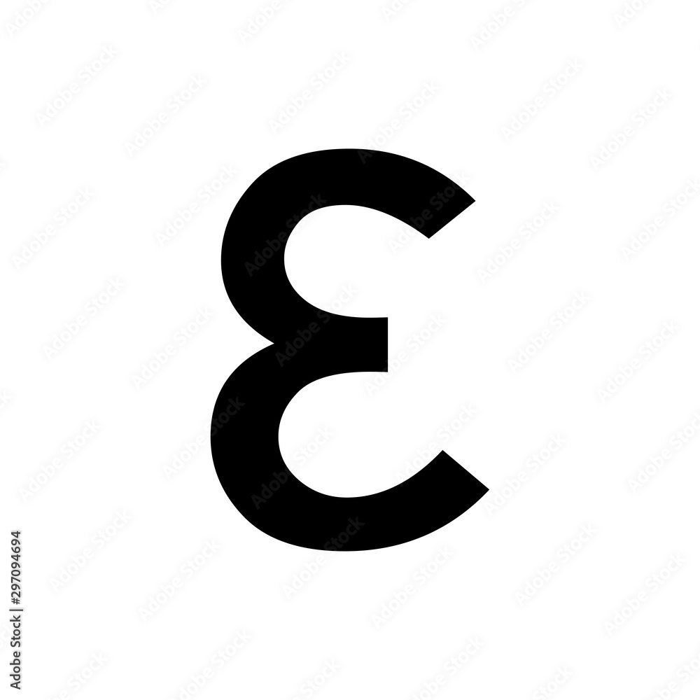 Greek alphabet : Epsilon signage icon Stock Vector | Adobe Stock