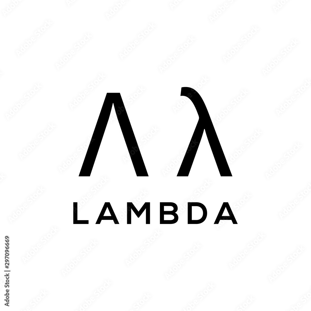 Greek alphabet : Lambda signage icon Stock Illustration | Adobe Stock