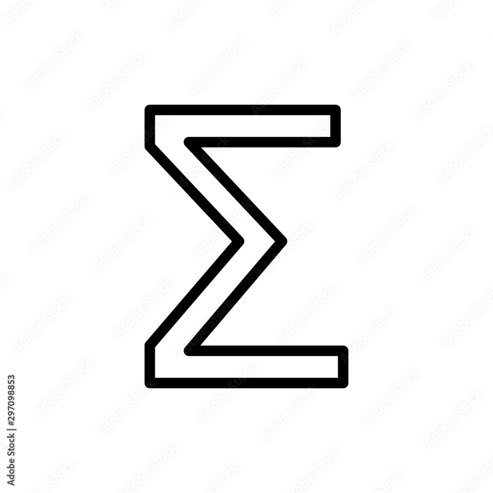 Greek alphabet : Sigma signage icon Stock Vector | Adobe Stock