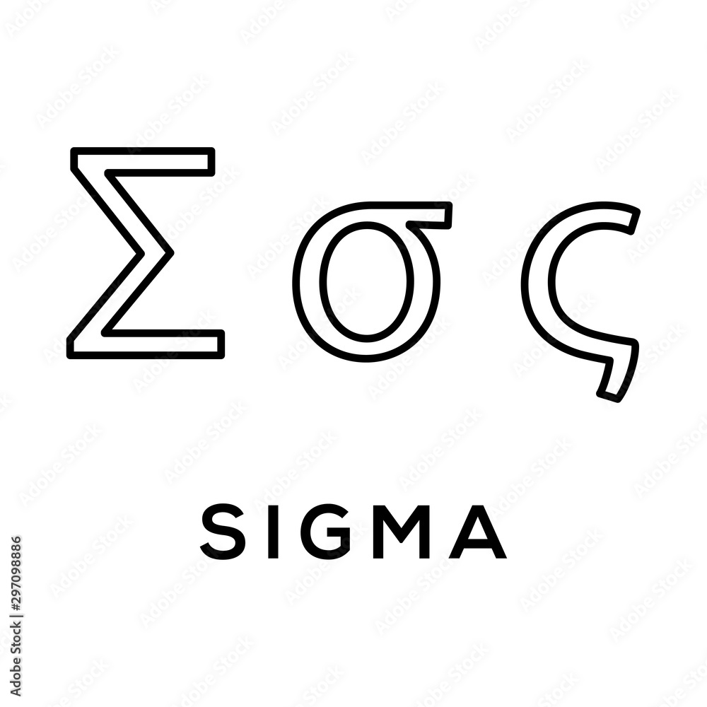 Greek alphabet : Sigma signage icon Stock Vector | Adobe Stock
