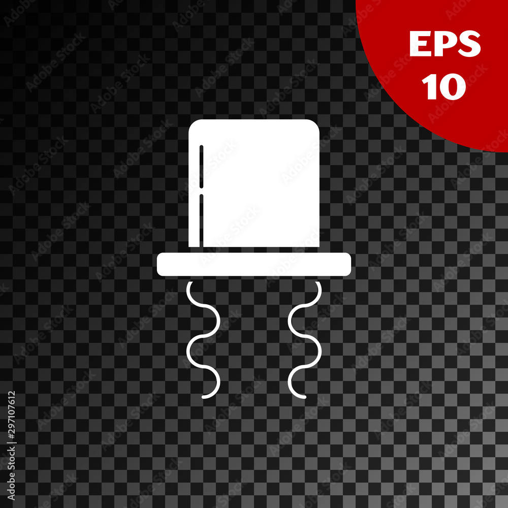 White Orthodox jewish hat with sidelocks icon isolated on transparent ...