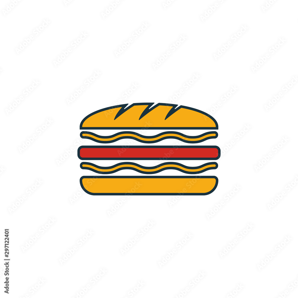 Sandwich icon set. Four elements in diferent styles from fastfood icons ...