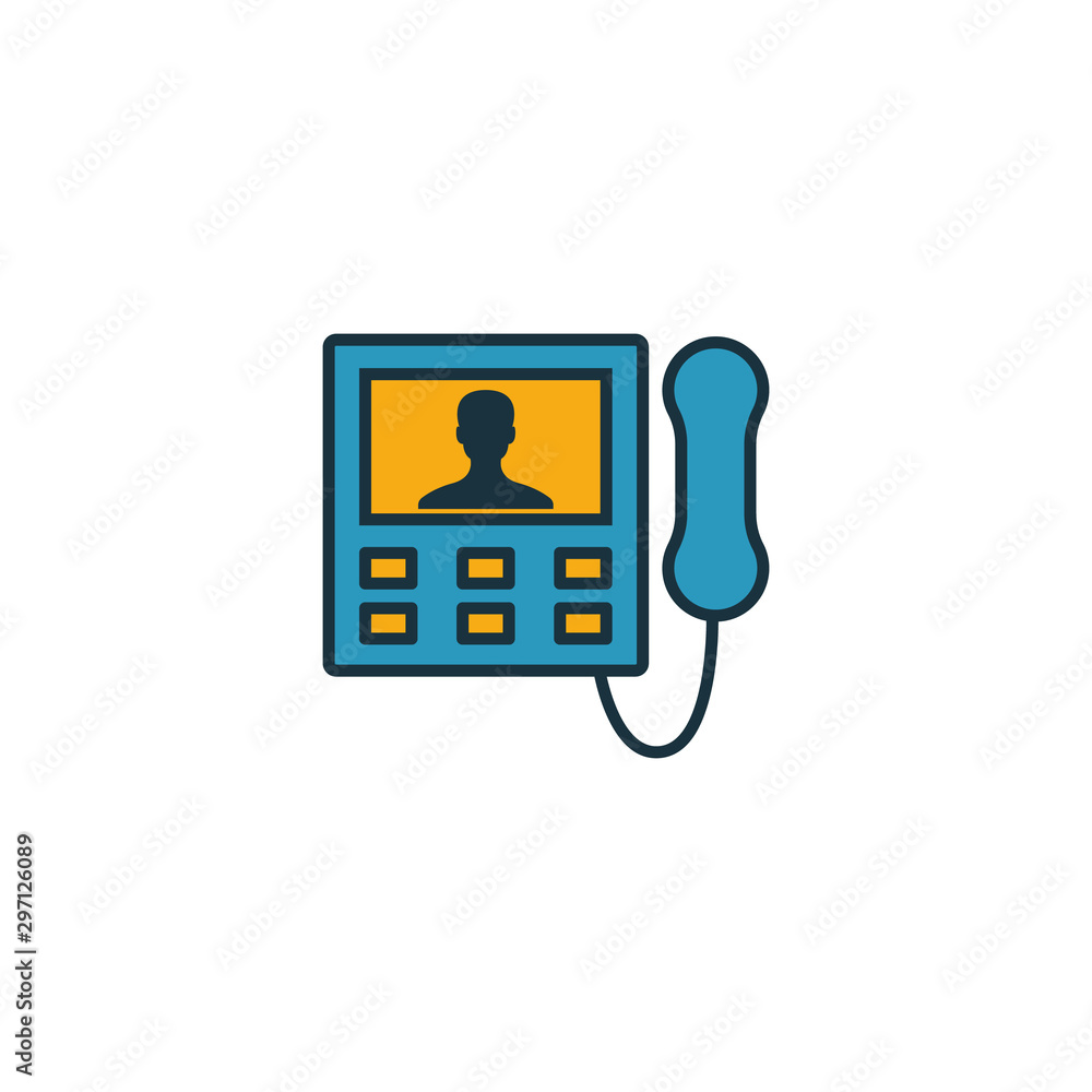 Intercom icon set. Four elements in diferent styles from household icons collection. Creative ...