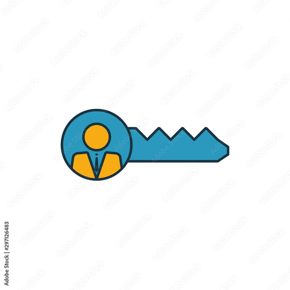 Key Person icon set. Four elements in diferent styles from human ...