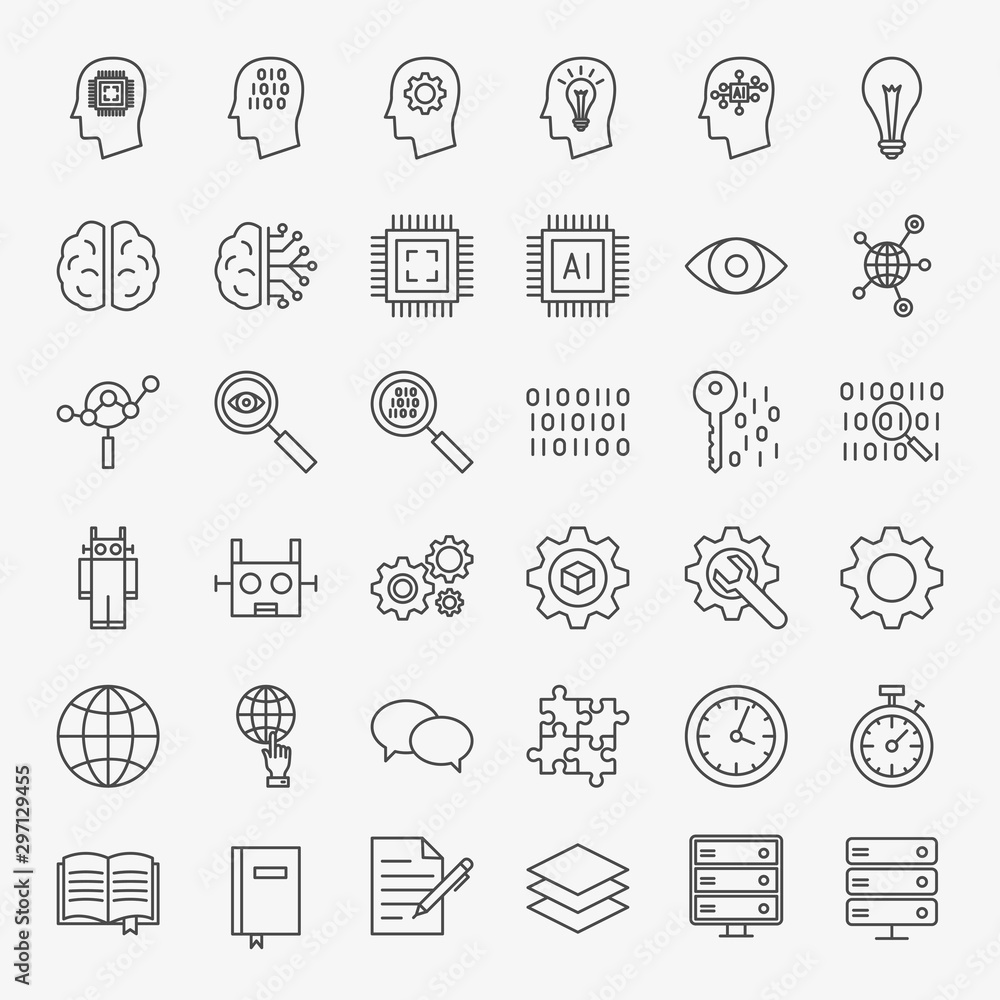 Machine Learning Line Icons Set Stock Vector | Adobe Stock Machine Learning Line Icons Set Stock Vector | Adobe Stock