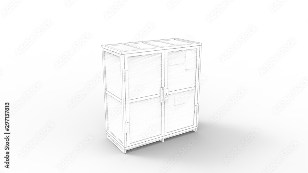 Sketch illustration of a locker box isolated in white background Stock ...