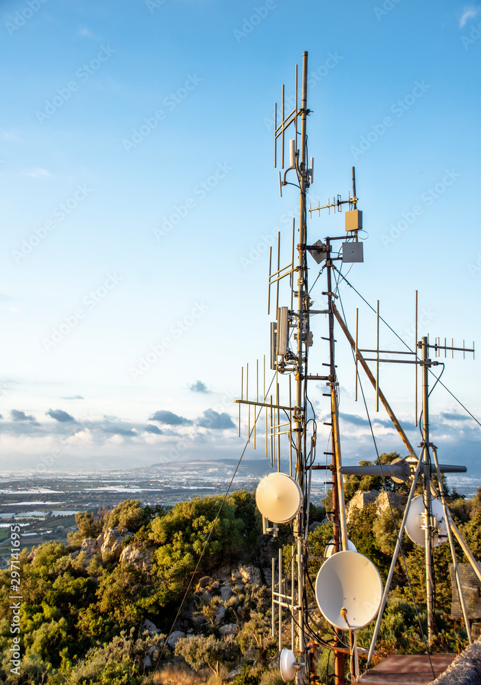 Pylon radio antennas wifi broadcast Stock Photo | Adobe Stock
