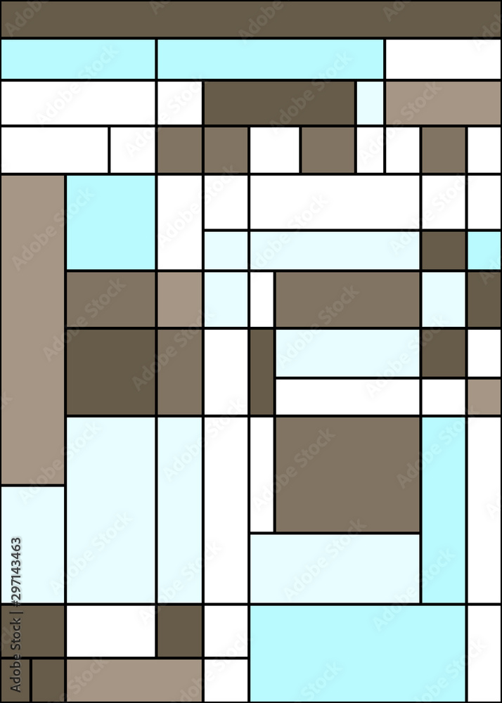Piet Mondrian style Abstract Computational Generative Art background illustration Stock Vector ...